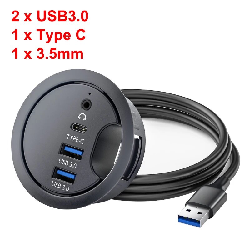 USB-хаб с 2xUSB 3.0, Type-C и 3.5mm