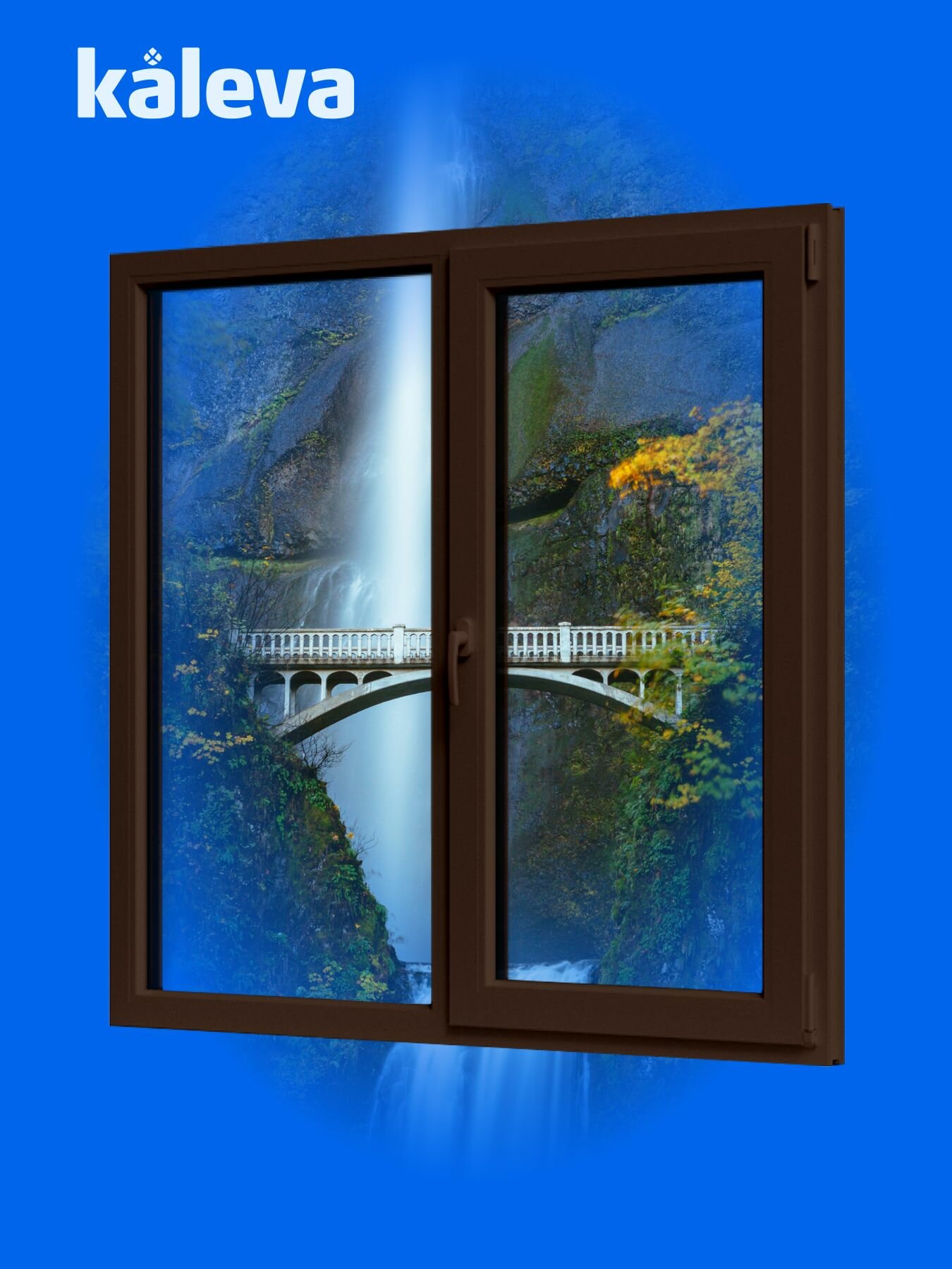 Окно Kaleva 100х118 двухстворчатое глухая и поворот-откидная правая двухкамерный стеклопакет с энергосберегающим стеклом