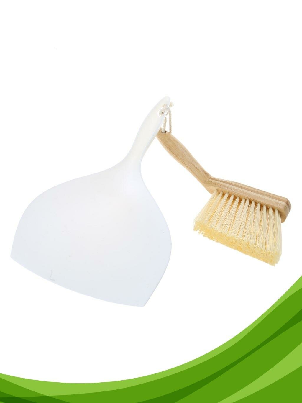 Набор для уборки стола из бамбуковой метлы и совка