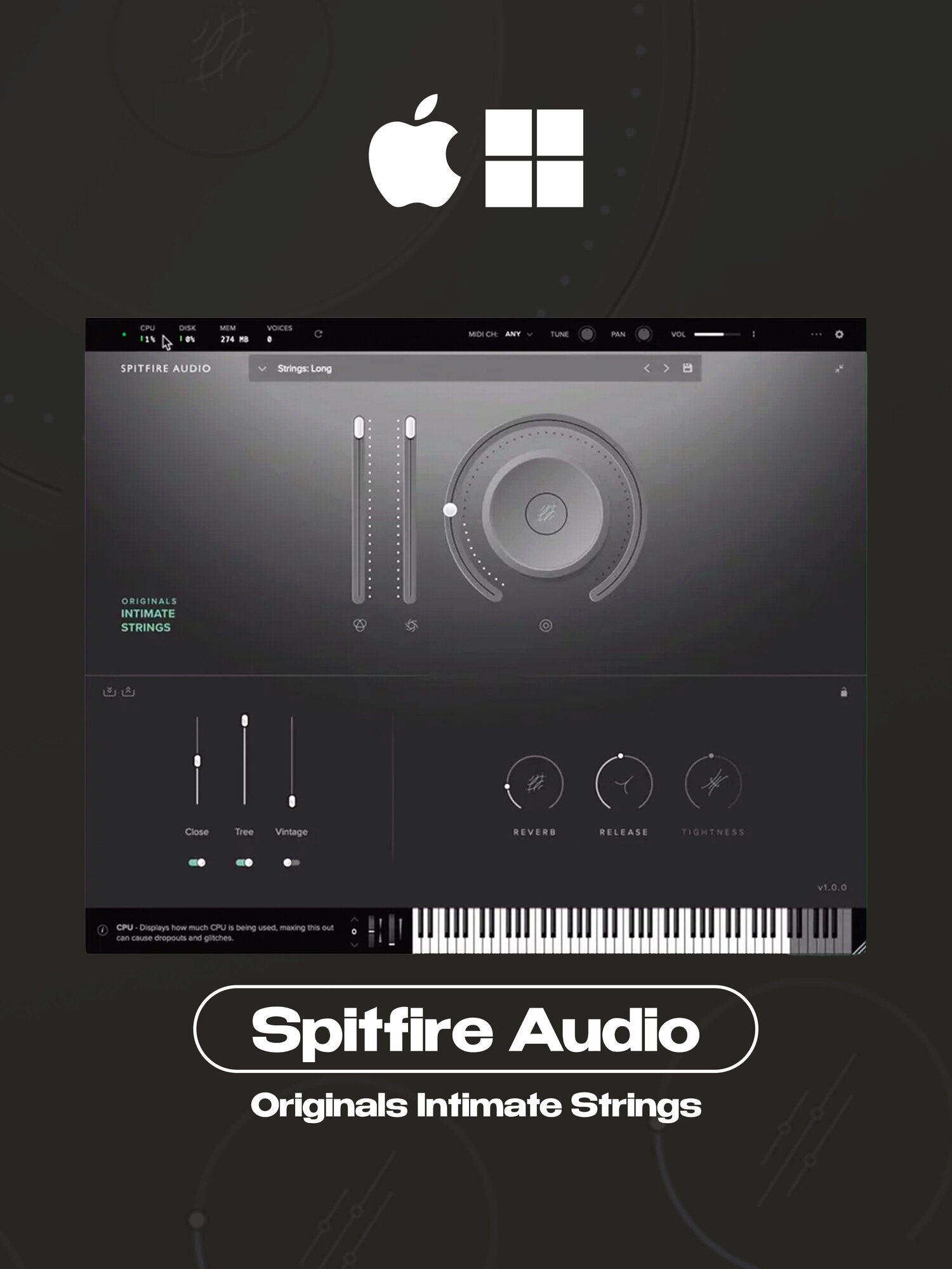 Spitfire Audio Originals Intimate Strings (Лицензионный ключ) для macOS & Windows