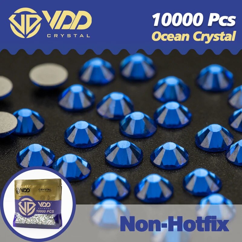 Стразы VDD Ocean Crystal, синий Capri Blue, SS10, 10000 шт