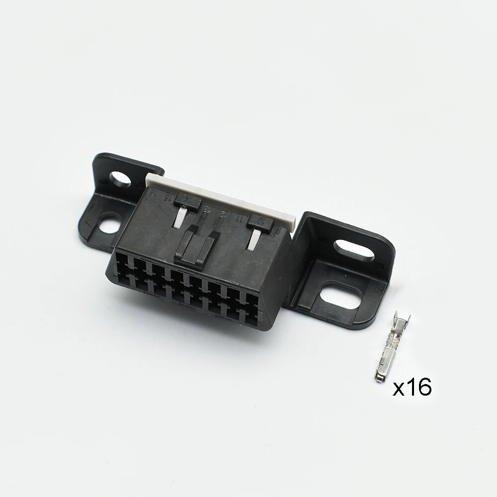 OBD2 разъем 16-контактный черный, Female Connector Set