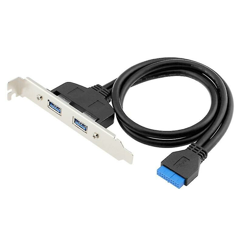 5Gbps 20 Pin To USB 3.0 Провод для Штырьковой Панели Материнской Платы ПК, Черный, 1 ПК, 0.5м, 24+28AWG Чистый Медь, Двойная Экранация, AWM 20276, OD5.5, Новый ПВХ