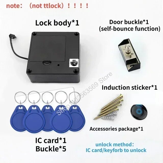 Умный деревянный дверной замок TTlock basic 1card 5key