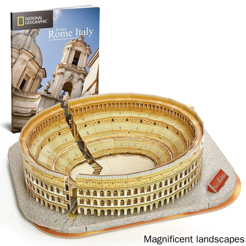 3D-пазлы для взрослых и детей, CubicFun National Geographic Colosseum Puzzle, набор моделей итальянской архитектуры с буклетом, 131 предмет