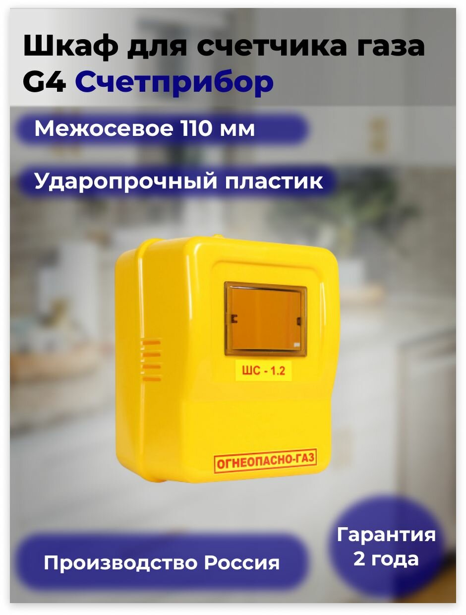 Шкаф для счетчика газа G4 межосевое 110мм ШС-1.2 пластик