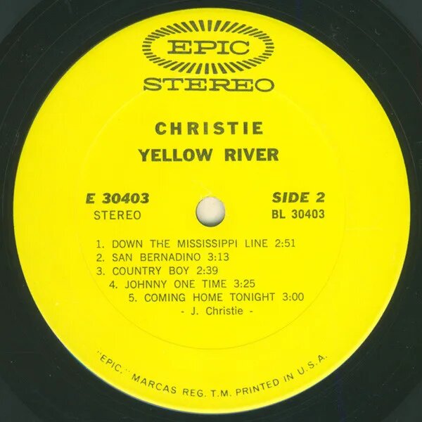 Christie - Yellow River EX- — фото 1