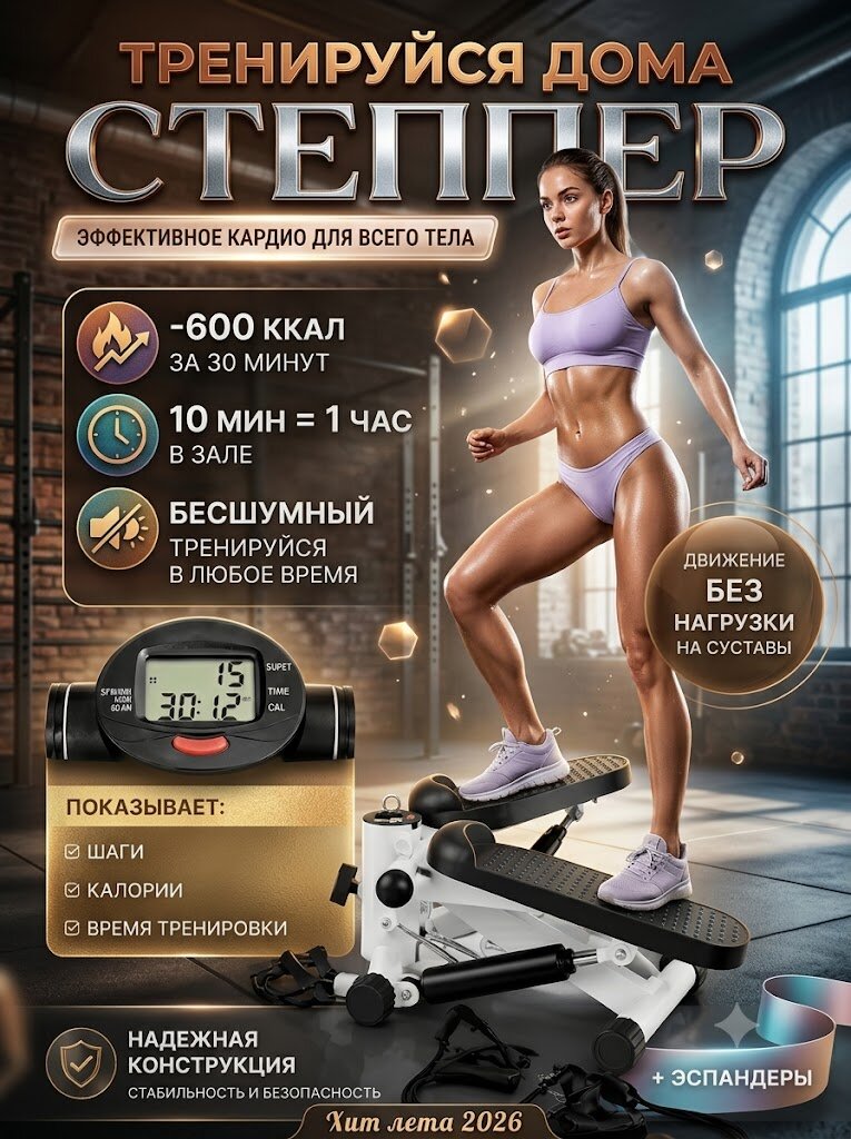 Степпер тренажер для дома 150кг тренажер для похудения для ходьбы