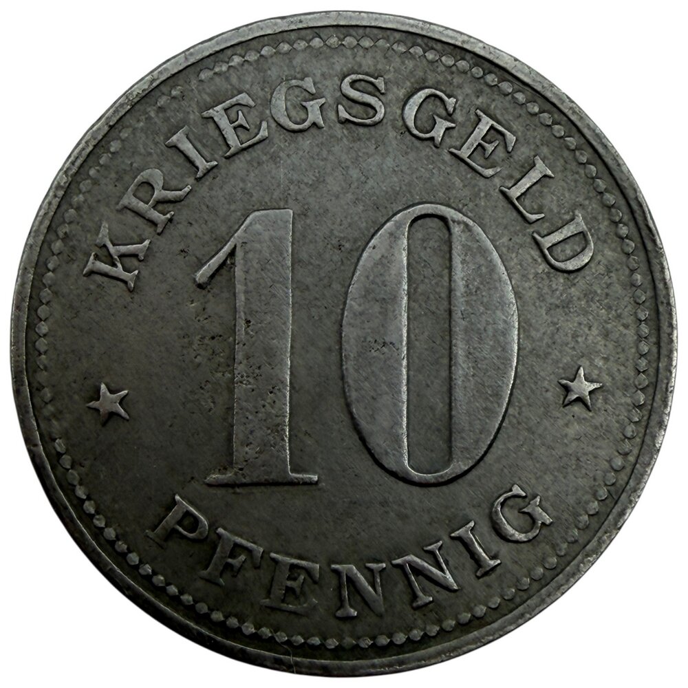 Германия, Верден 10 пфеннигов 1914-1924 гг. (Fe) (23.0 мм.)