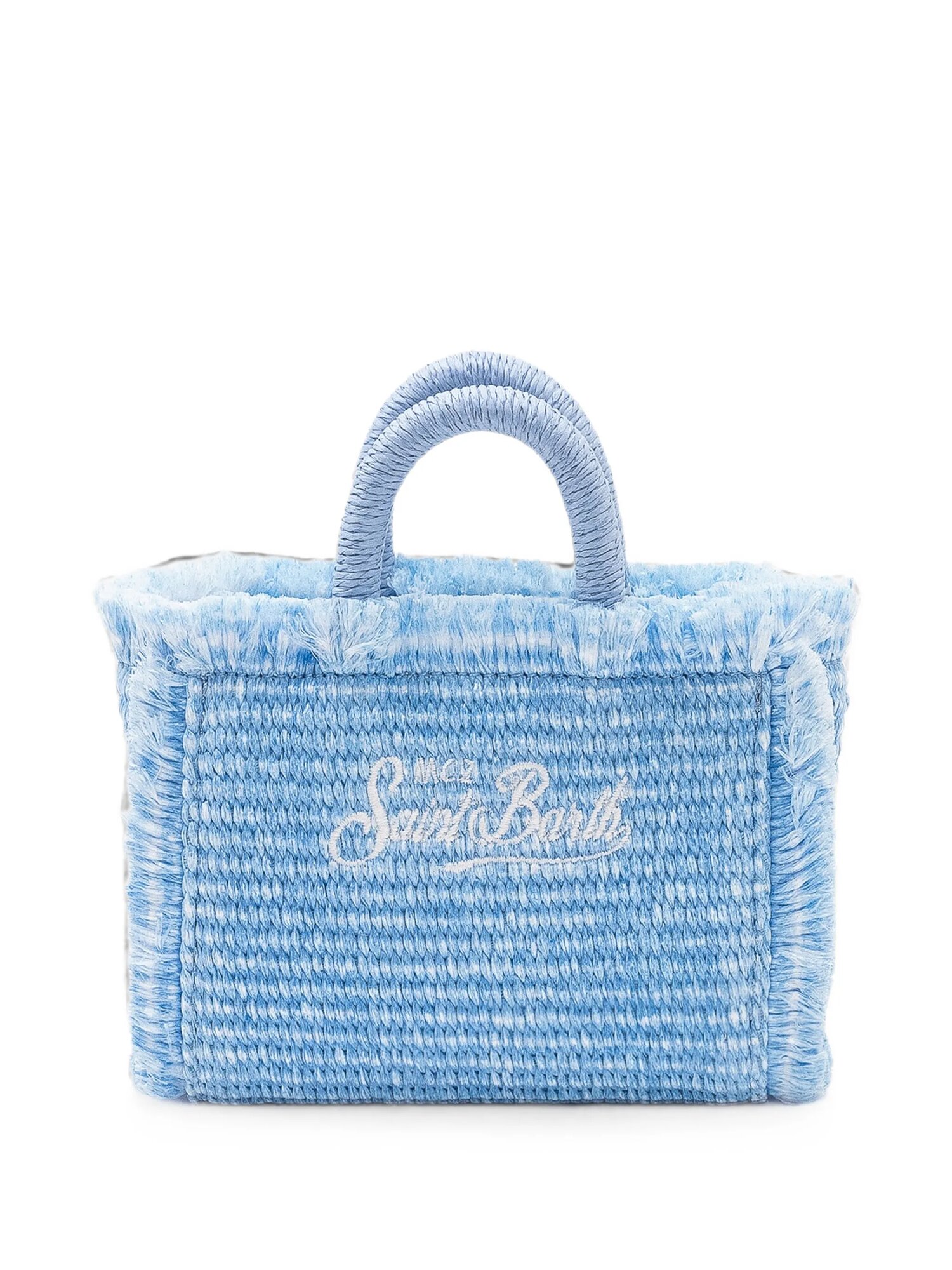 Сумка MC2 Saint Barth Micro Vanity straw-effect tote bag, blue — фото 1