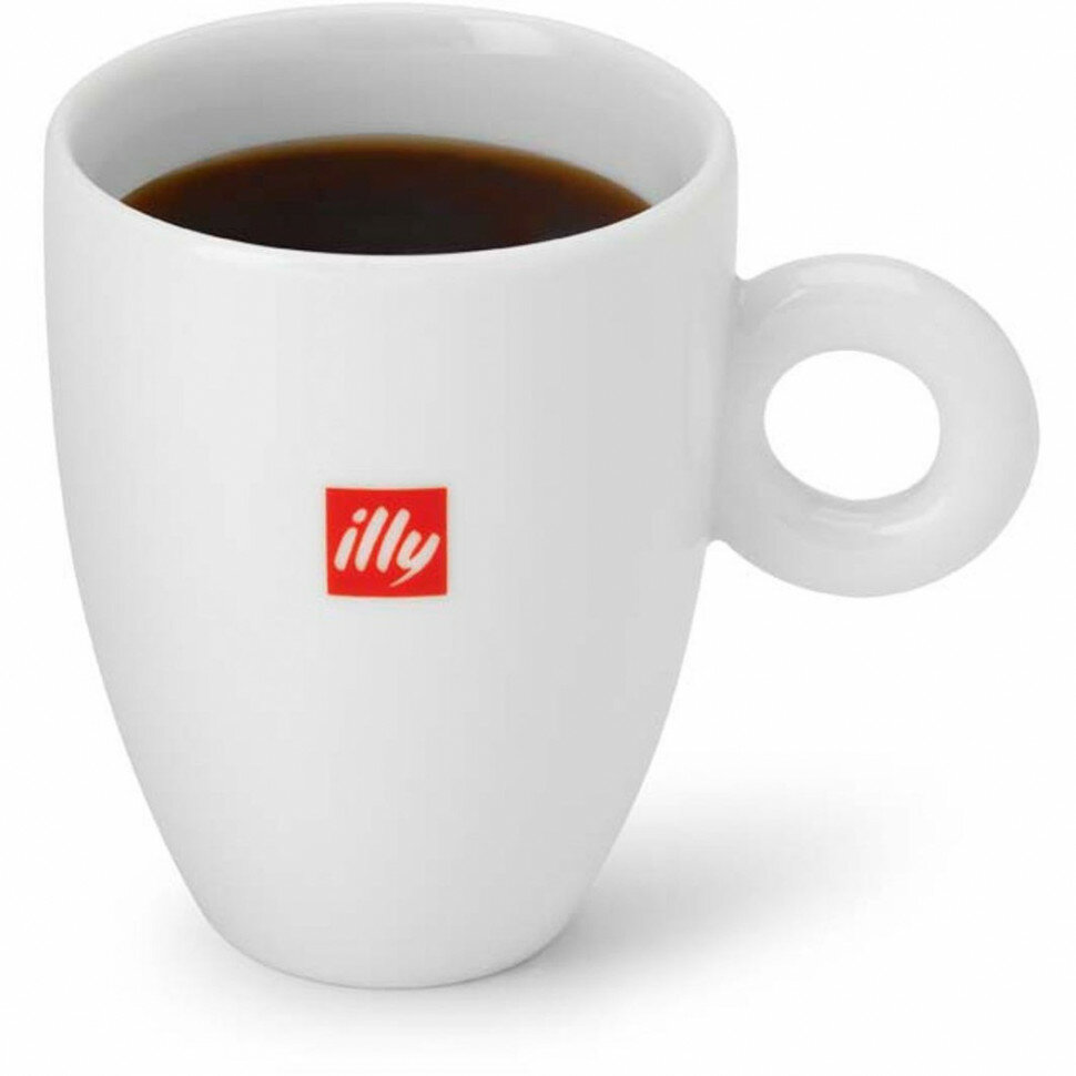Кружка illy Mug 300мл, оригинальная, белая с красным логотипом