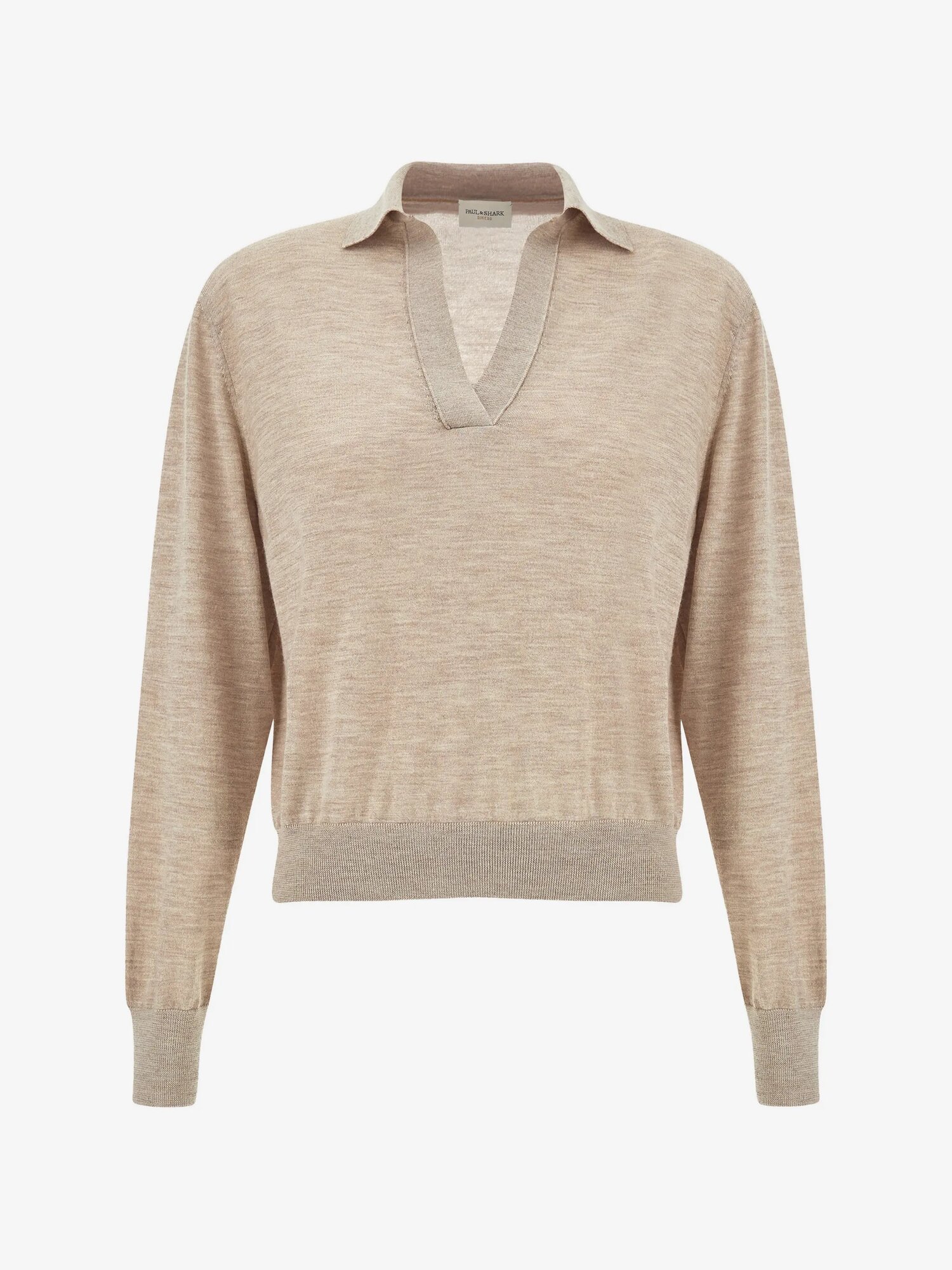 Топ Paul & Shark V-neck knitted cashmere polo top, размер 48
