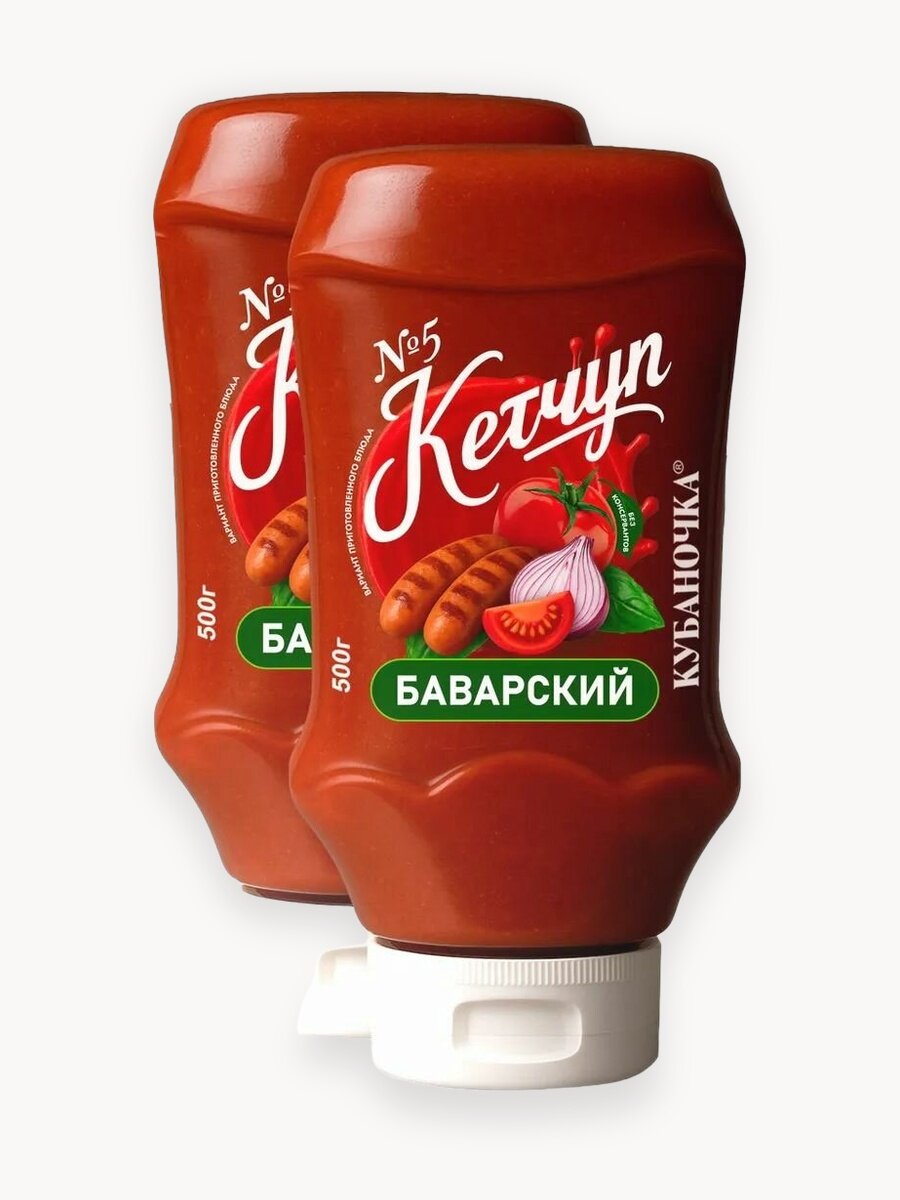 Кубаночка Кетчуп томатный Баварский 500гр(Набор из 2шт)