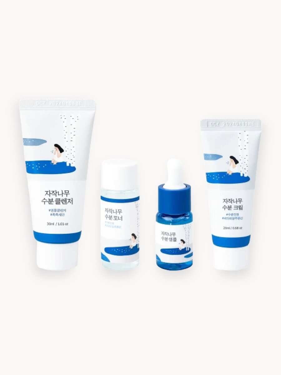 ROUND LAB Набор средств для лица с берёзовым соком: гель, тонер, сыворотка, крем / Birch Juice Trial Kit, 30 мл, 20 мл x 2, 10 мл