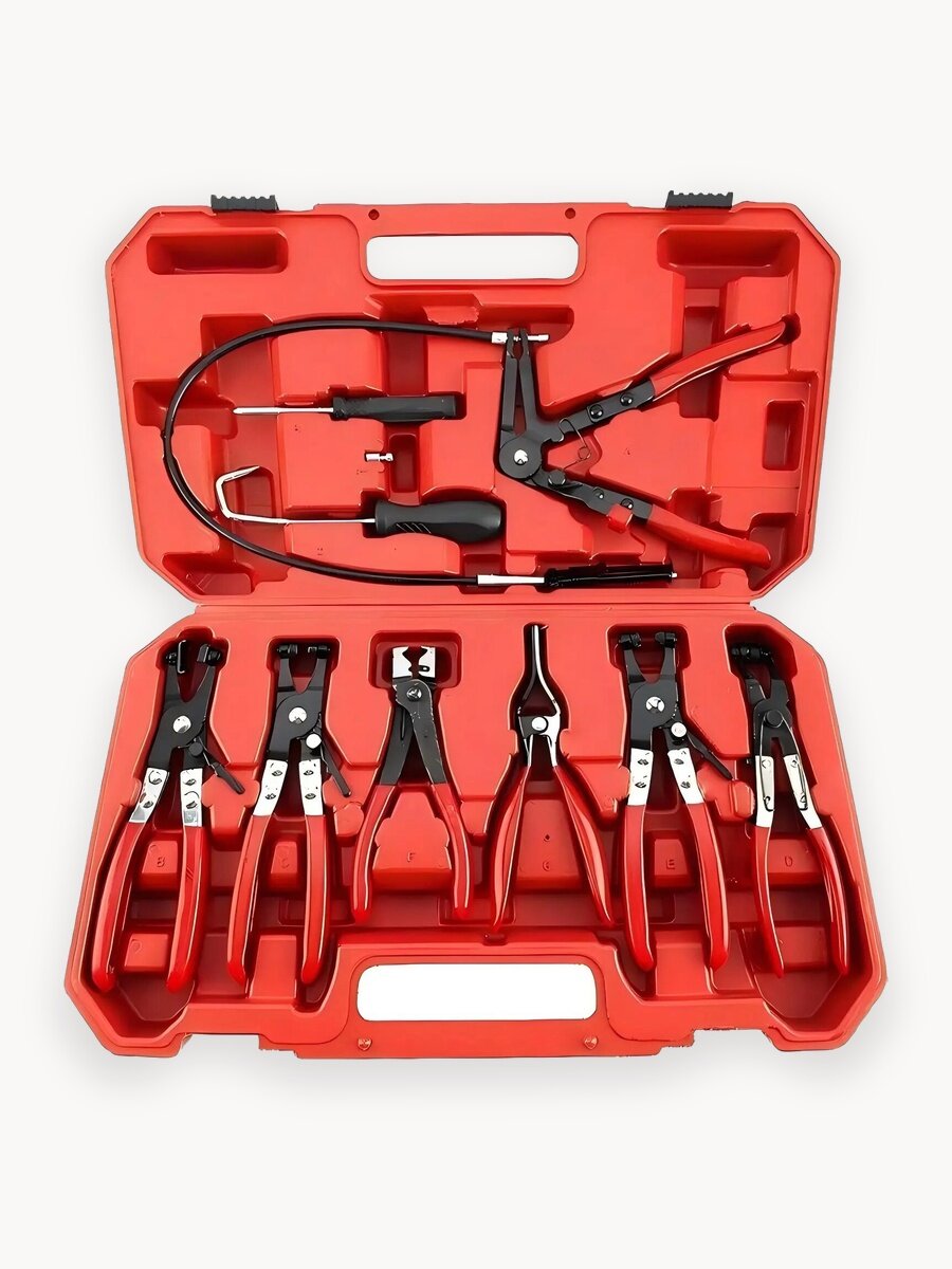 Набор съемников хомутов для демонтажа пружинных хомутов патрубков10 предметов