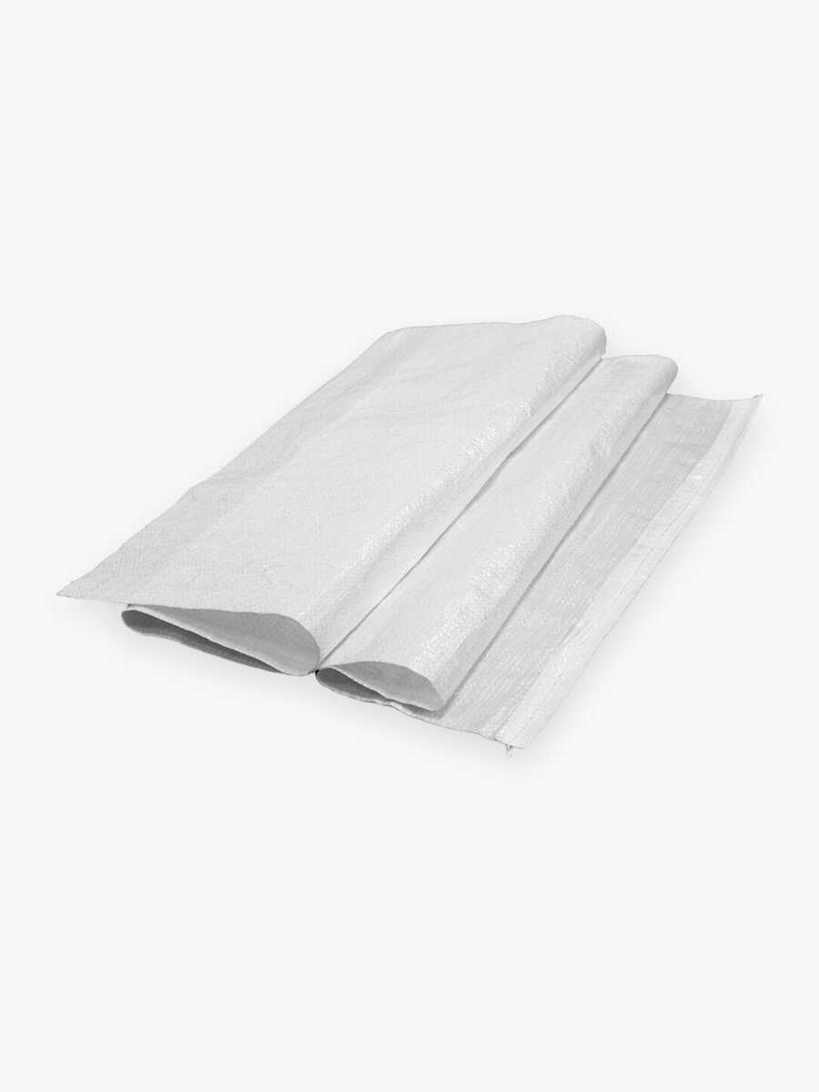 Мешки для строительного мусора прочные 50 кг белые, 10 шт