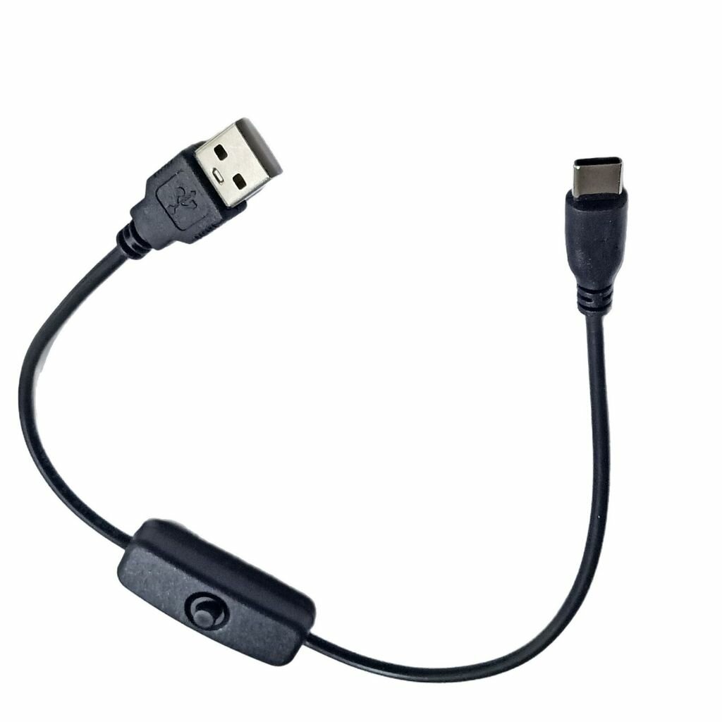 30см USB на C кабель питания с кнопкой переключения