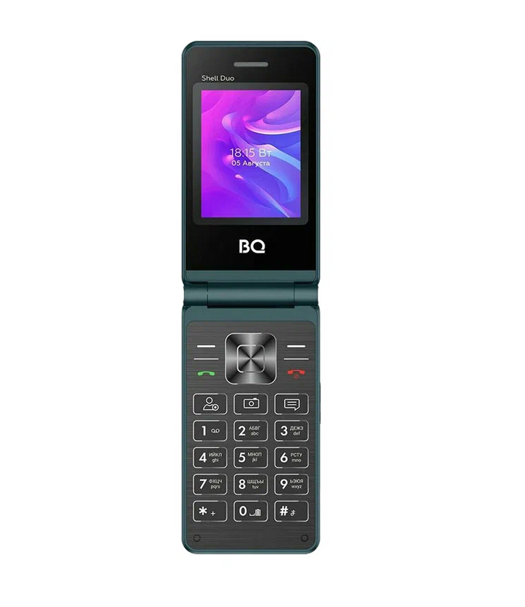 Мобильный телефон BQ M-2412 Shell Duo Blue, раскладушка, пластиковый корпус, 2SIM, Bluetooth 3.0, синий