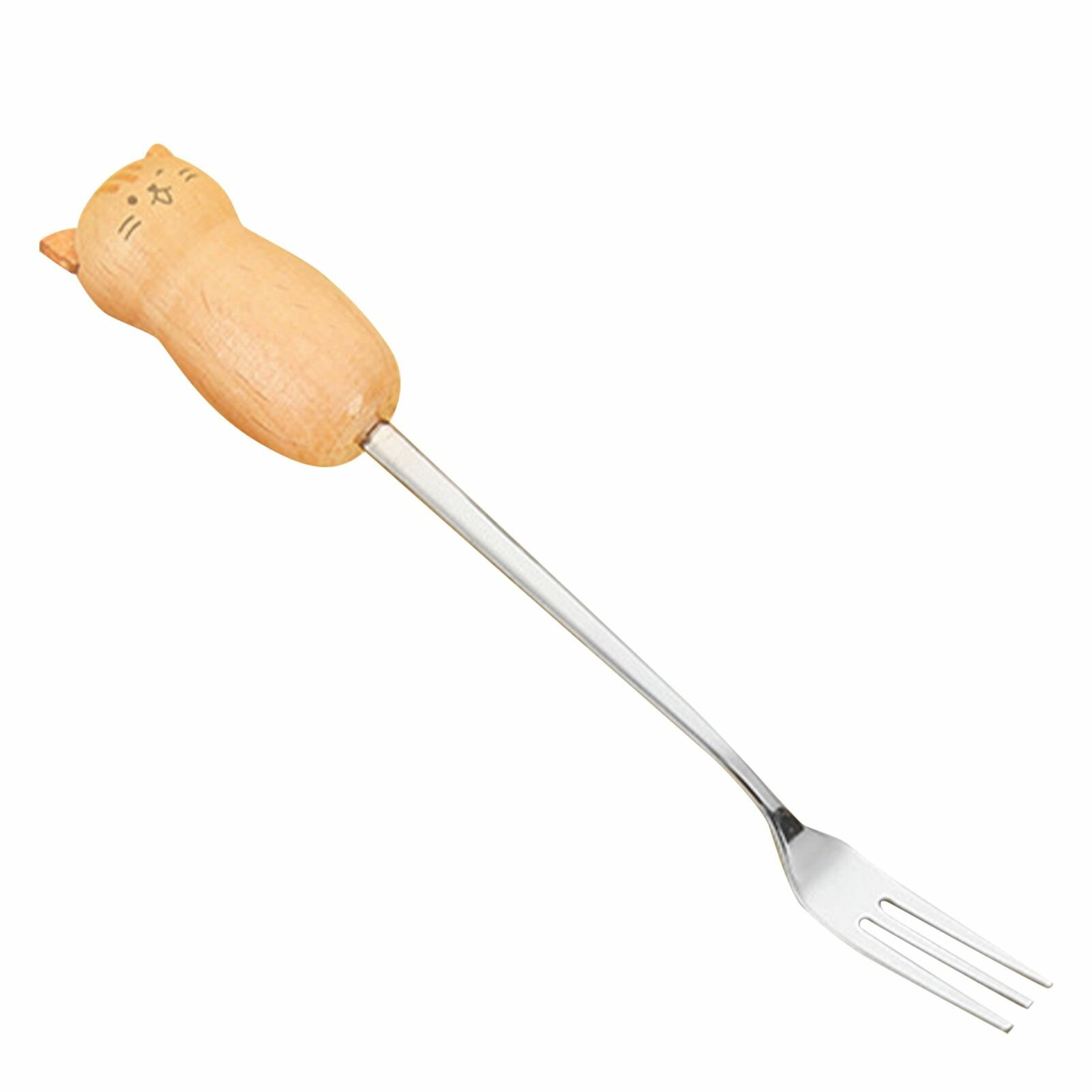 Инструмент для размешивания кофе из нержавеющей стали с милым дизайном в виде мультяшного кота, детская мешалка для мороженого, десерта, пригодная для мытья в посудомоечной машине, вилка для кофе