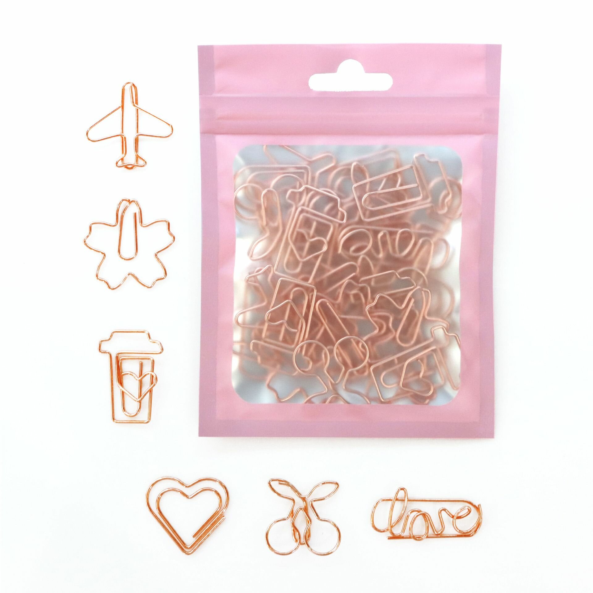 Серебряная скрепка для бумаги "любовь"