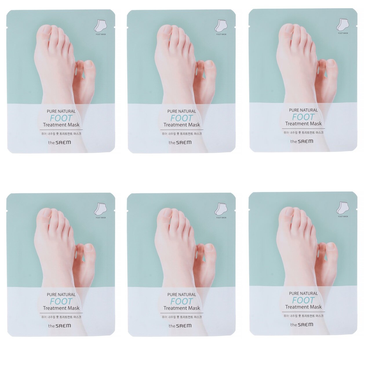 Маска Sung bo Cleamy для ног PURE NATURAL Foot Treatment Mask, 8гр*2, 6 шт