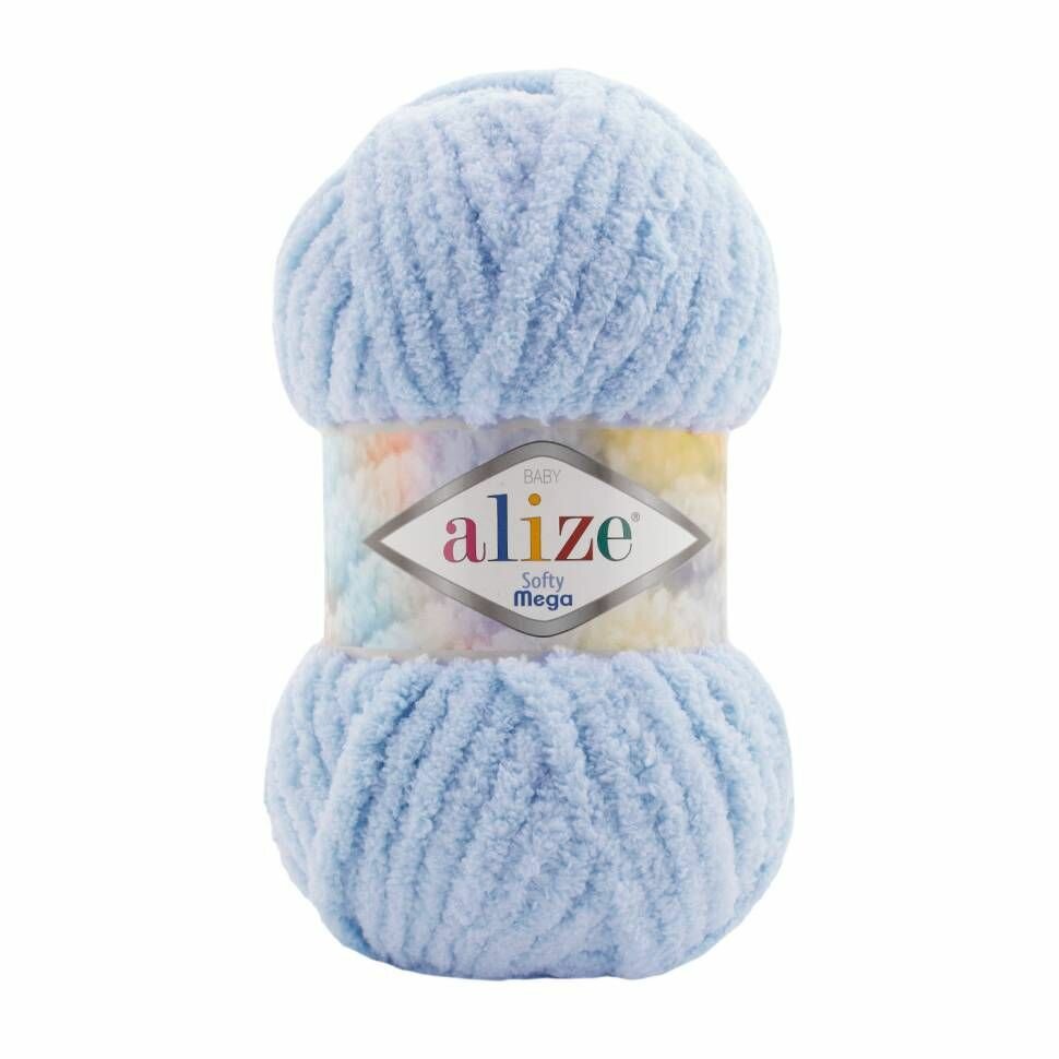 Пряжа для вязания Alize Softy Mega 875 светло-голубой 100 гр/70 м 100% микрополиэстер