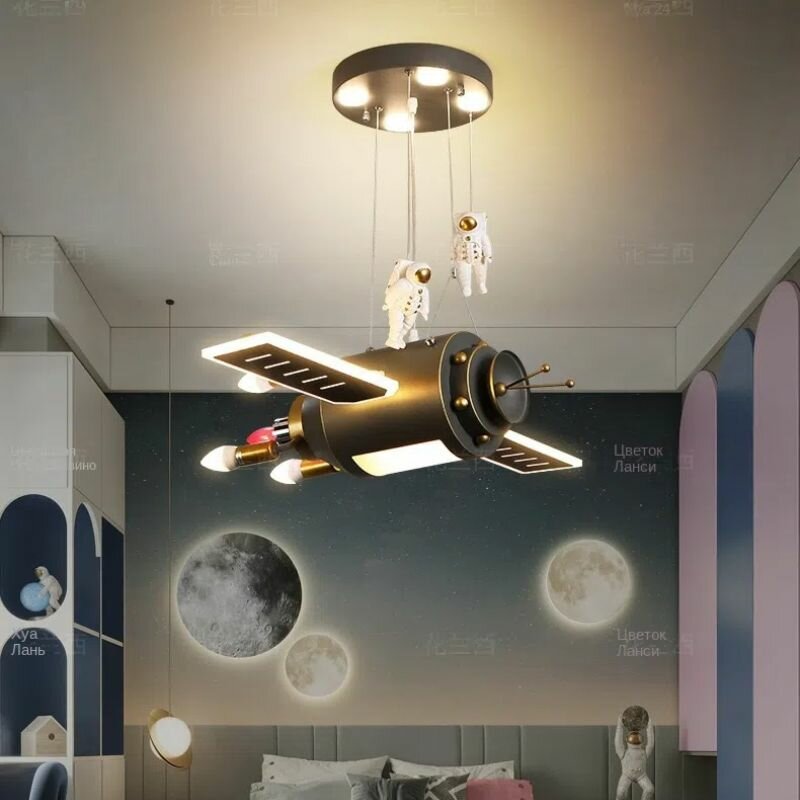 Мультяшный космический корабль-спутник A TREE Люстра потолочная, E27, 60 Вт