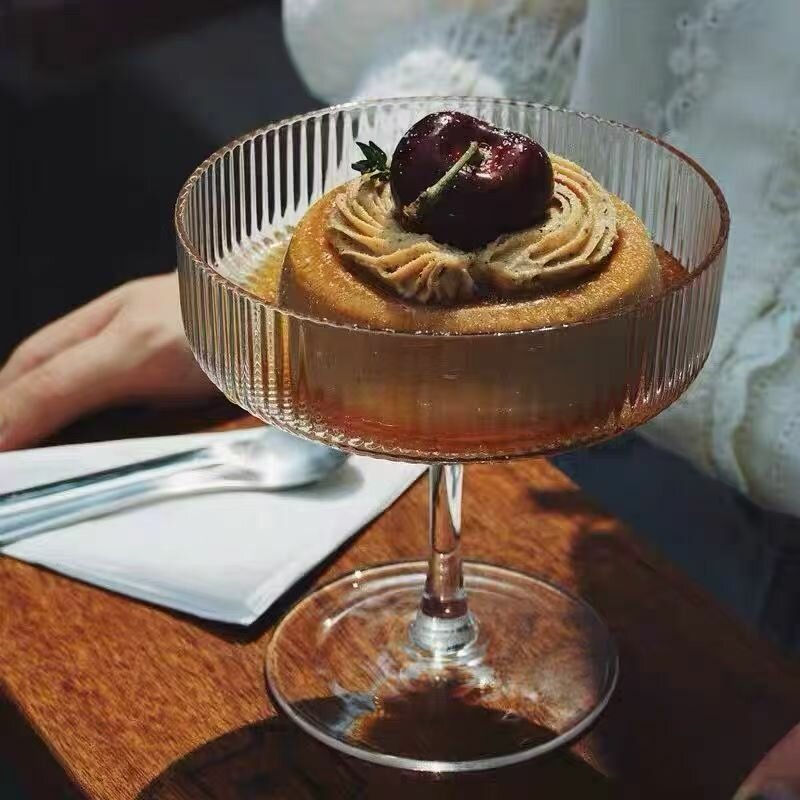 Стеклянный стаканчик для мороженого, стекло, 250мл, 2шт, прозрачный