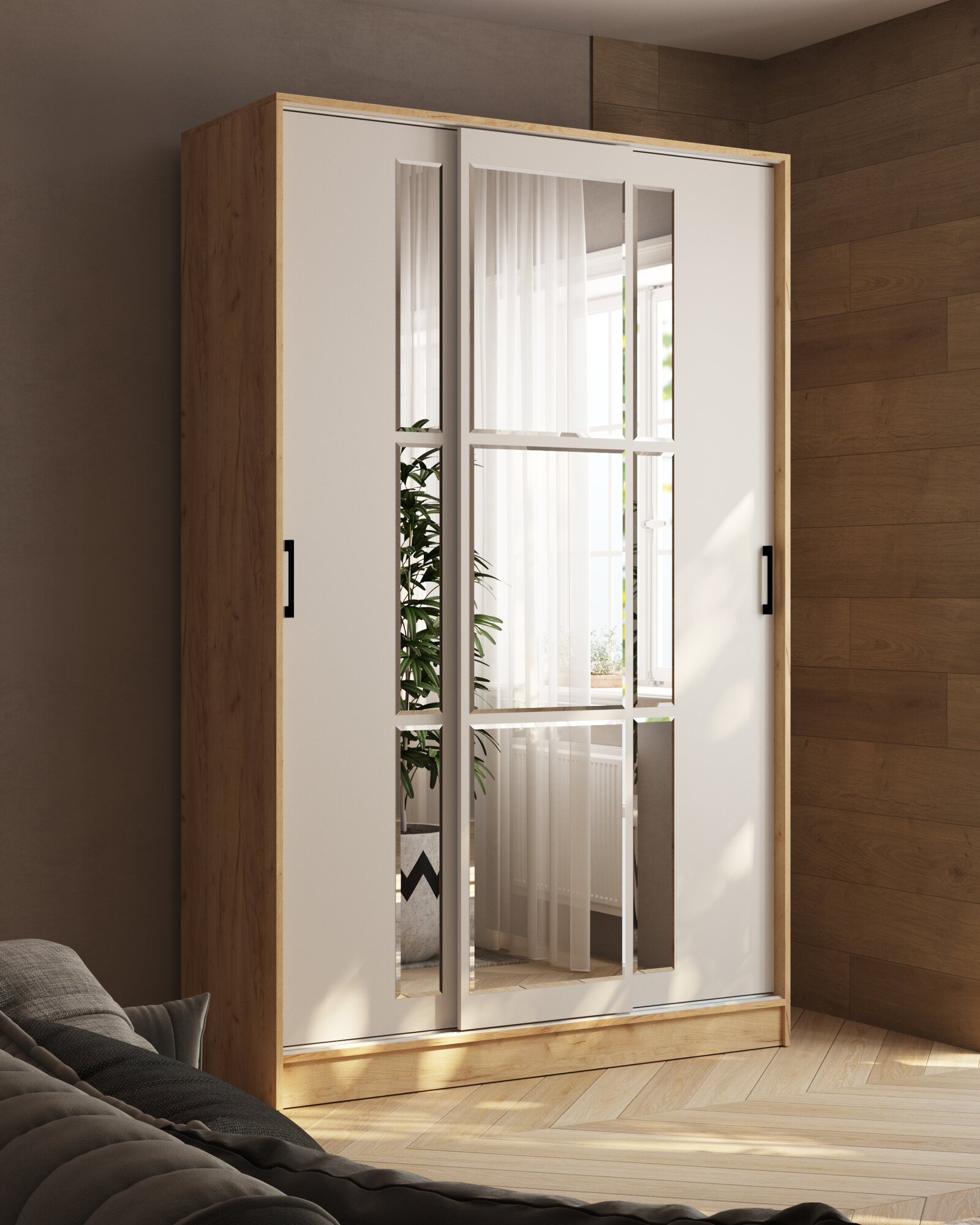 Шкаф-купе Стиль-2 1.4 от Тэкс 2200*1400*520 дуб крафт золотой/кашемир