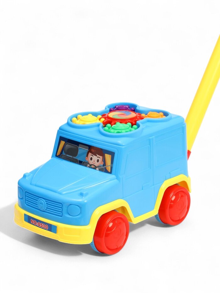 Каталка детская на палочке «Машинка», с шестерёнками и ручкой