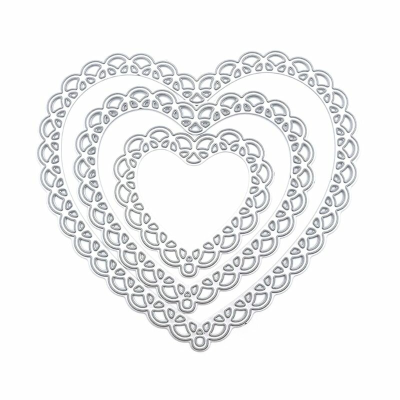 Металлические трафареты для скрапбукинга "Сердца"