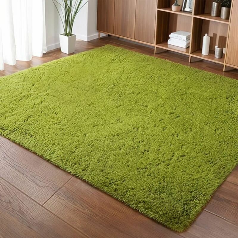 Плюшевый ковер, плюш, Трава зеленая, 200x300 см для гостиной спальни детской комнаты, нескользящей пушистой комнаты