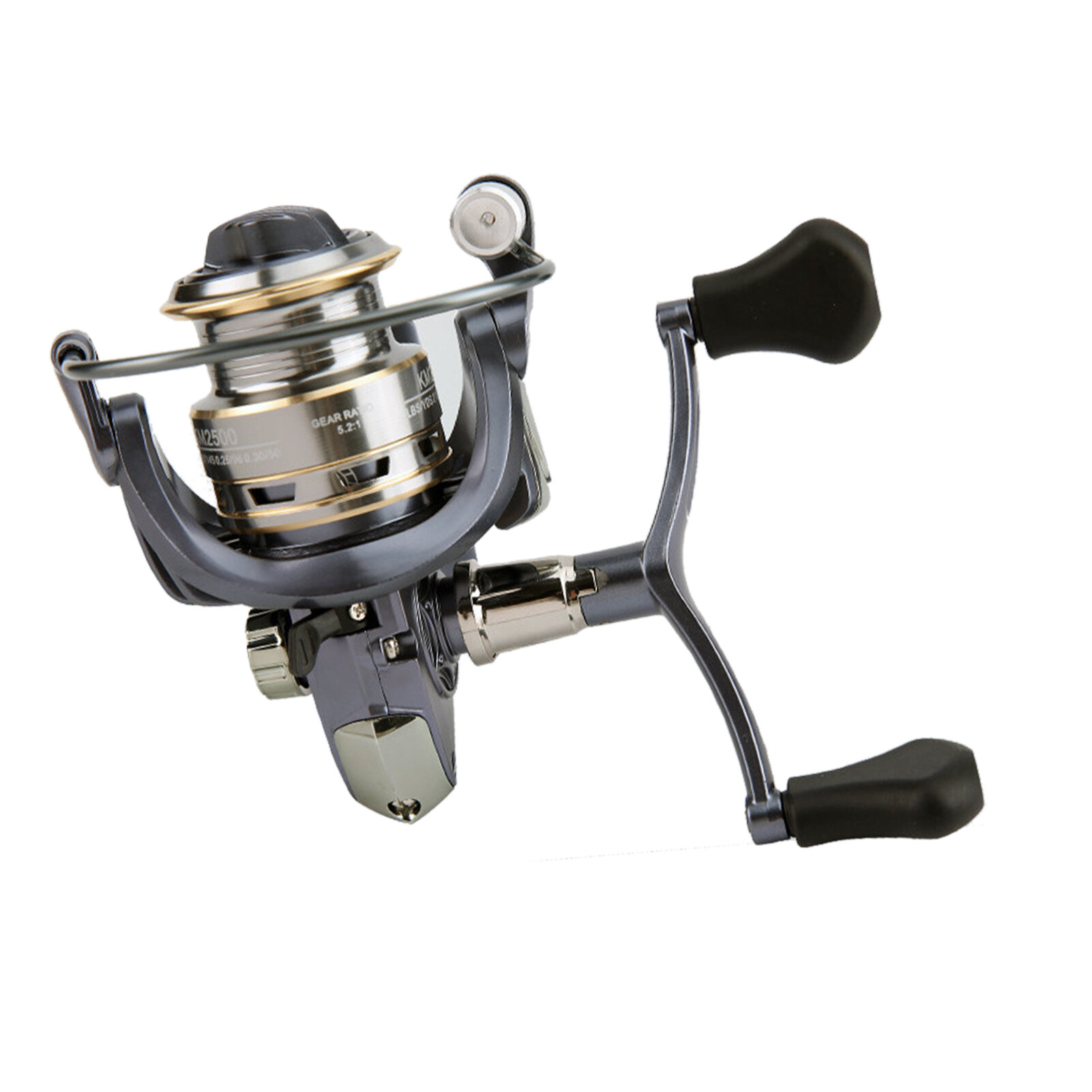 Катушка для спиннинга с высоким передаточным отношением и двойной ручкой, металлические аксессуары для рыболовной катушки для соленой и пресной воды KM1000