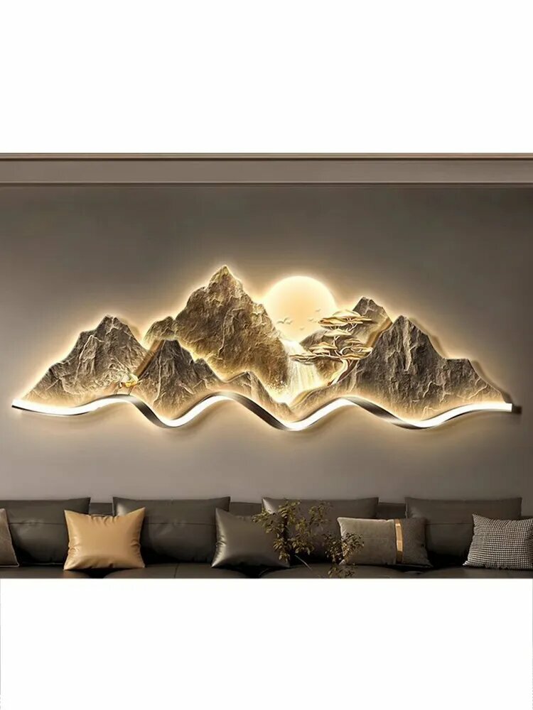 Эксклюзивное световое настенное панно, 120x40 см с декоративной подсветкой