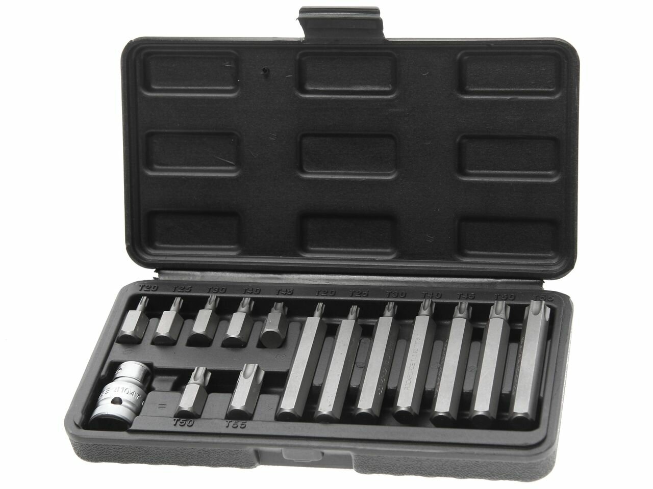 Набор бит 1/2" TORX T20-T55 30/75мм 15 предметов, арт RF4156C ROCKFORCE