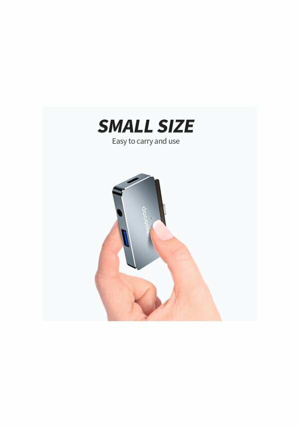 Концентратор Type-C «4 в 1»: USB 3.0, HDMI, аудиоконвертер 3,5 мм — алюминиевый серый, совместим с iPad Pro