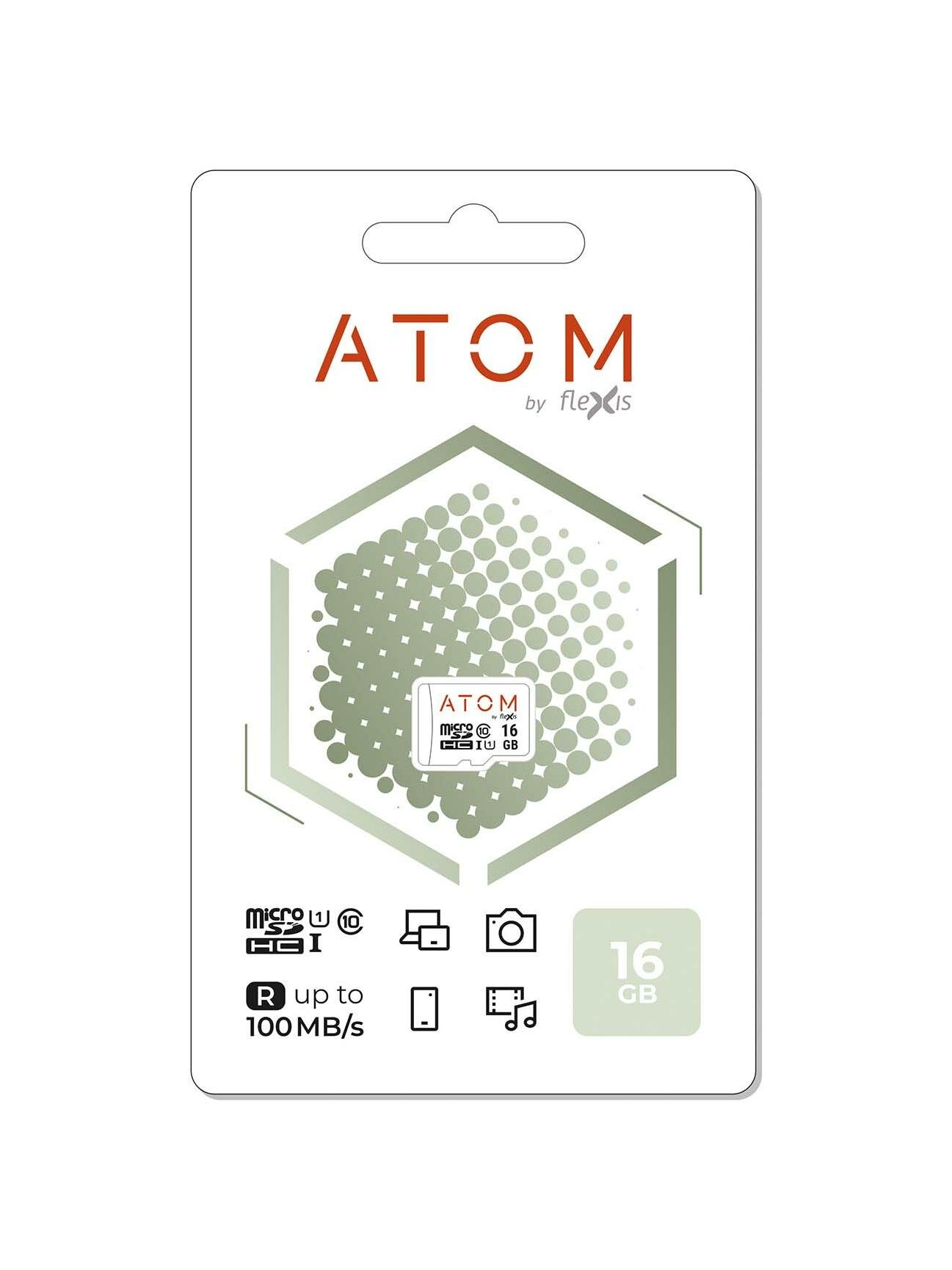 Карта памяти microSDHC Atom 16GB UHS-1 U1 (AMSDU1/16GB)