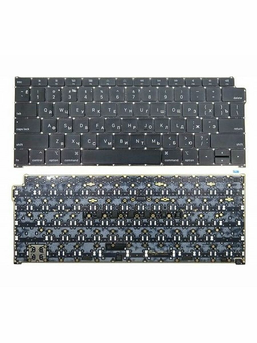 Клавиатура для ноутбука Apple MacBook A1932, Late 2018, черная, плоский Enter