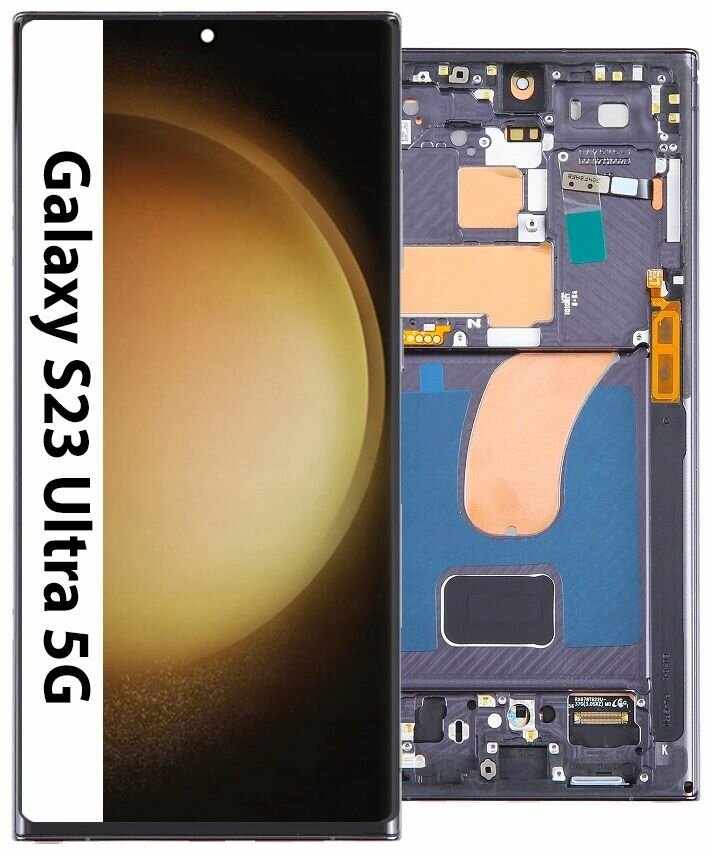 Дисплей для Samsung S918B (S23 Ultra) модуль с рамкой Черный - (In-Cell)