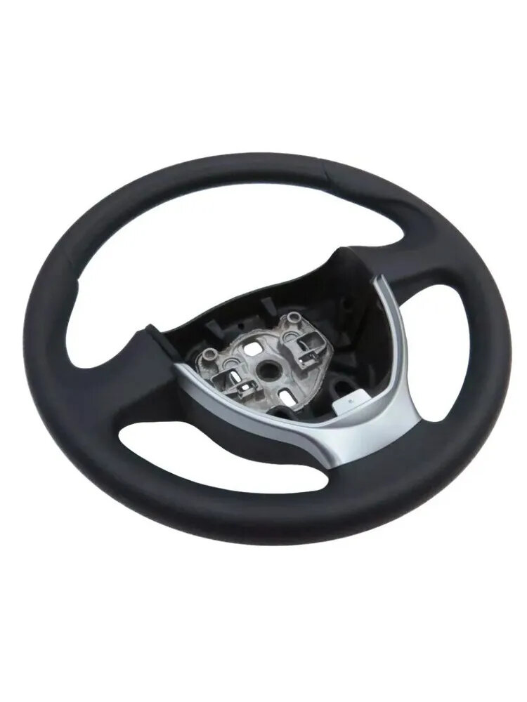 Руль (колесо рулевое) с вставкой 'жидкий хром' без подушки безопасности для Лада Калина, Гранта Кросс