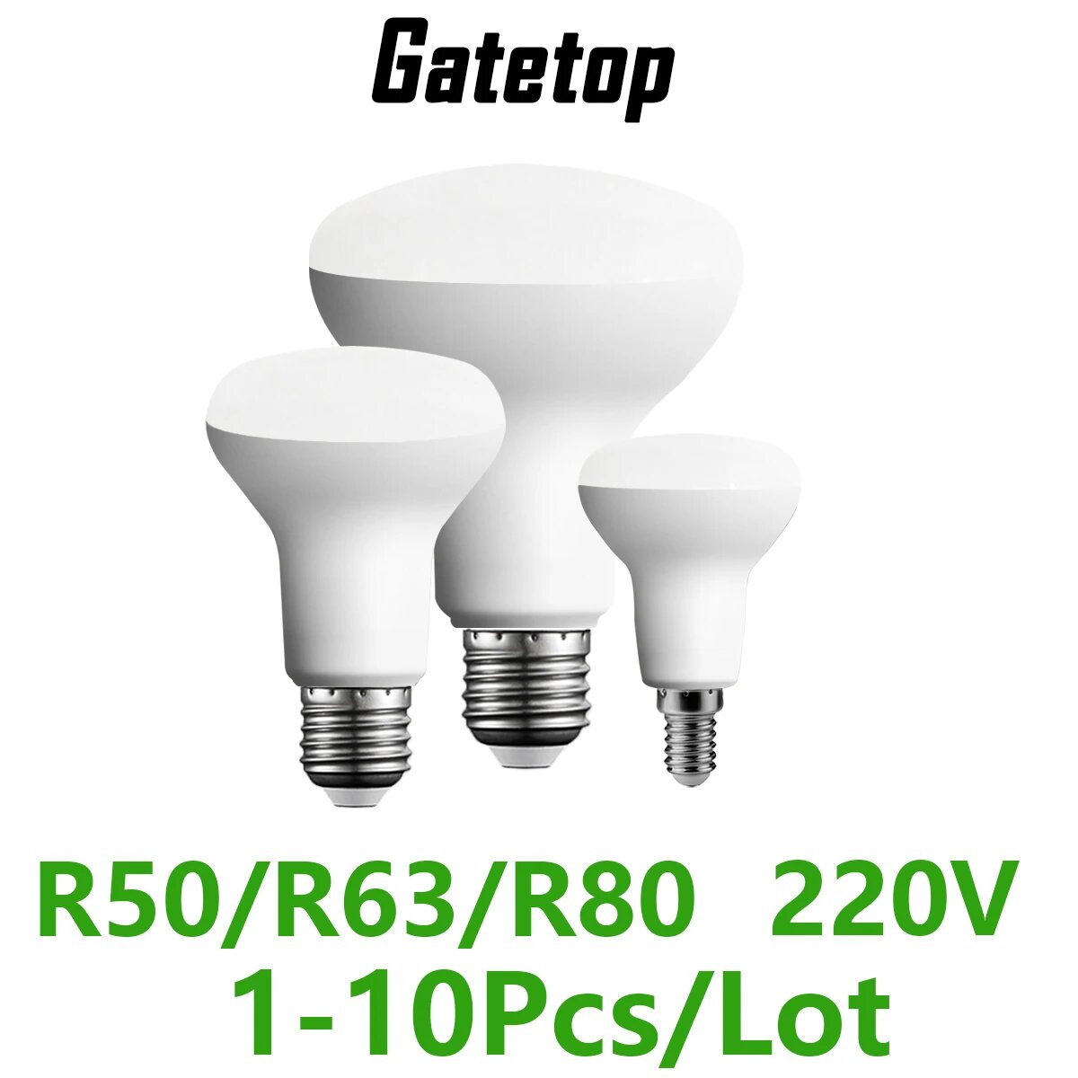 Светодиодная лампа Gatetop для ванной 6Вт 10Вт 12Вт 4000K, 10 шт, R50 6W E14