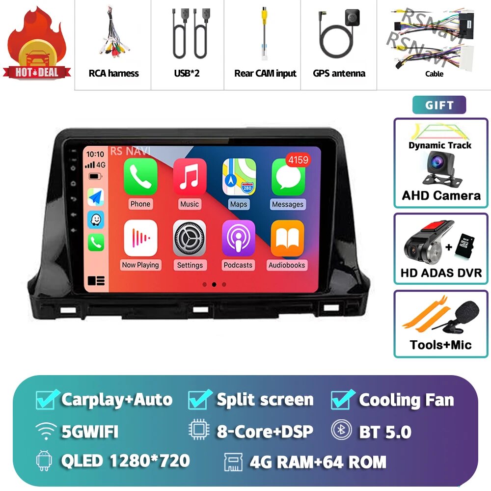 Android 15 Carplay Auto для Kia Seltos SP2 2019 2020 2021 2022 2023 Автомобильный радиоприемник с навигацией 2 Din Стереоплеер Видео головное устройство GPS