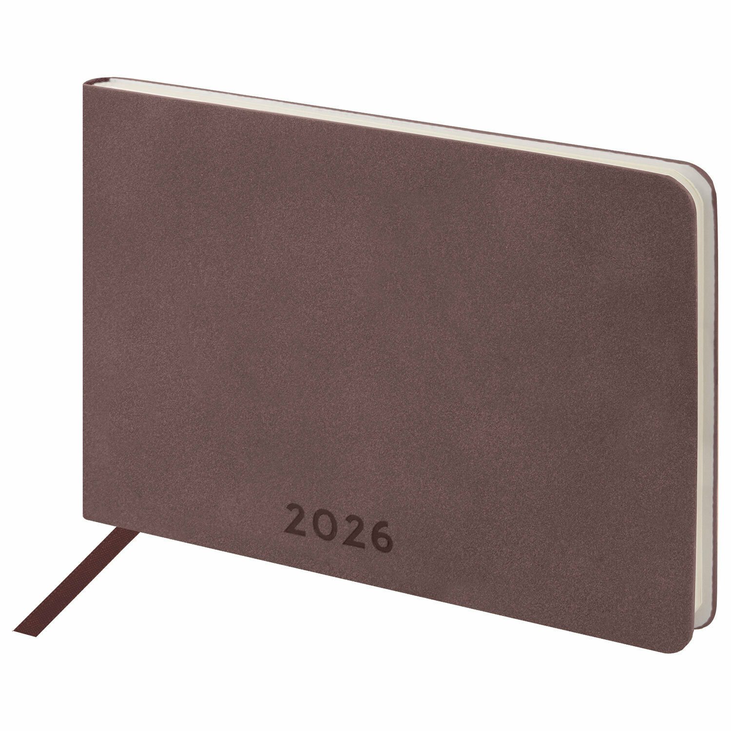 Еженедельник датированный 2026 малый формат 105х160 мм, А6, BRAUBERG "Unique", темно-коричневый, 117207 (цена только за 1 шт.)