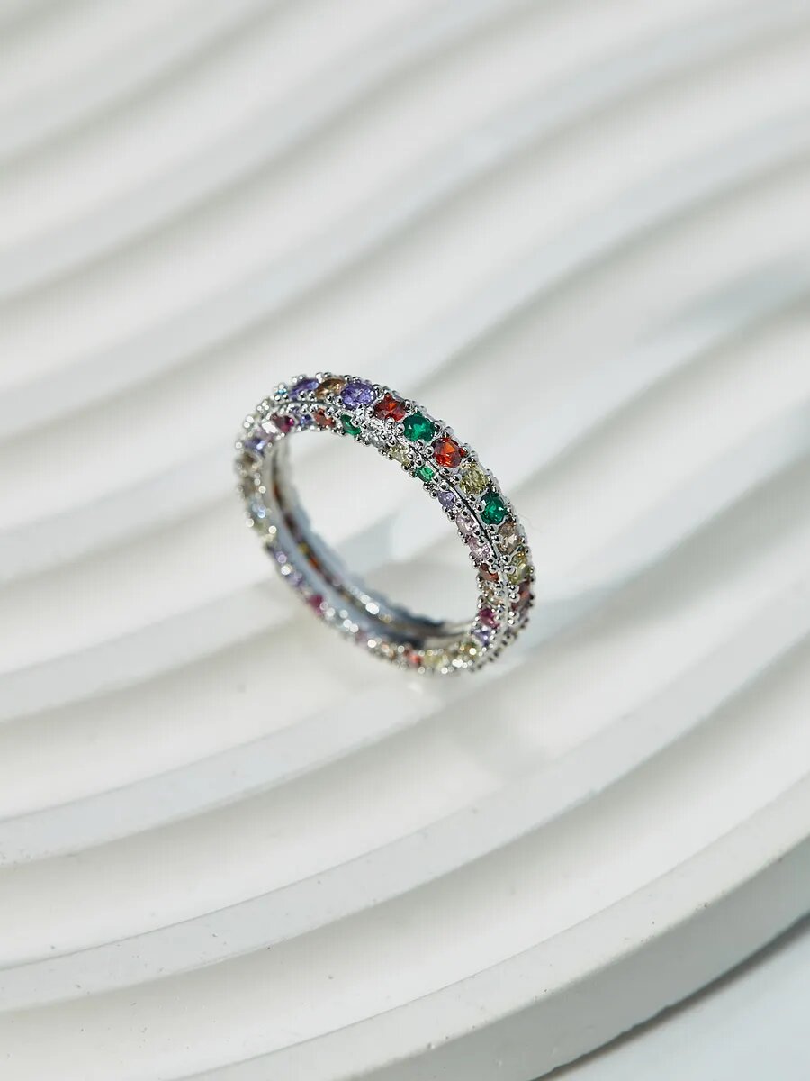 Кольцо, кристалл, фианит, циркон