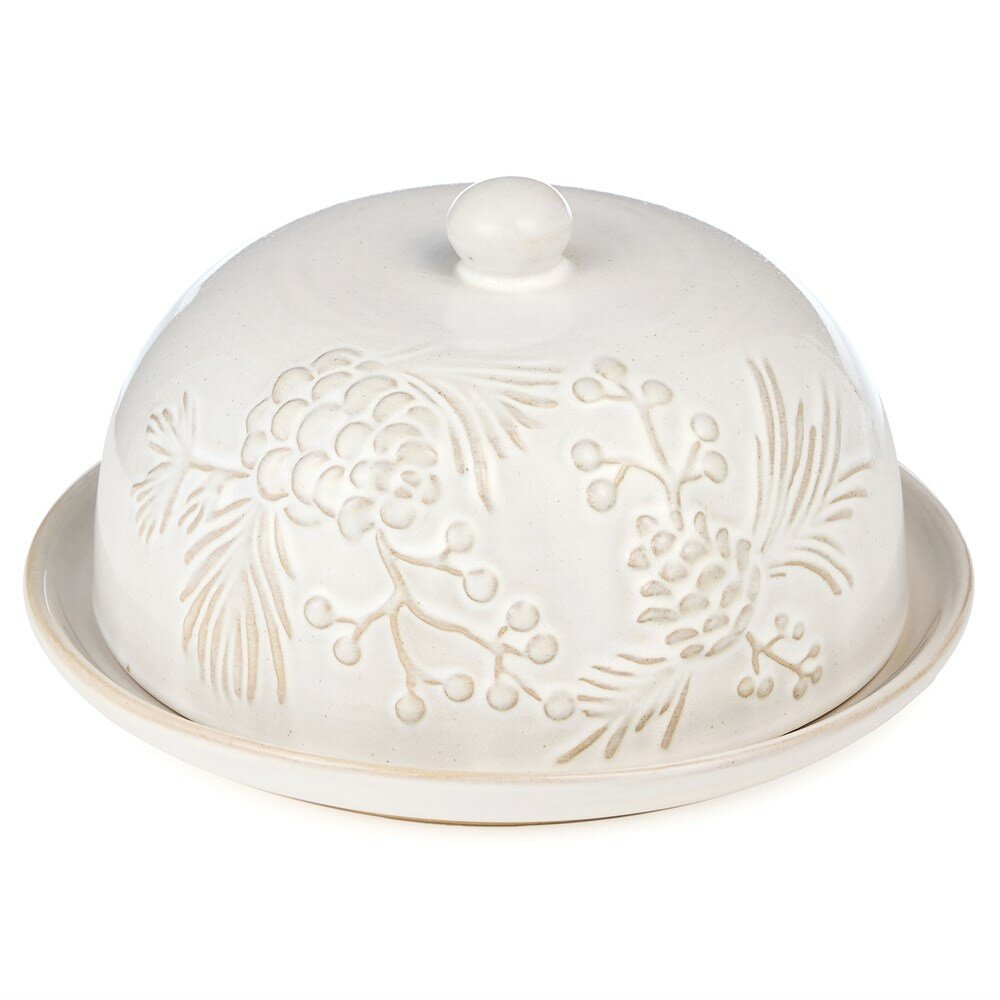 Блюдо сервировочное с крышкой коллекция "Pine cones", 19,6*19,6*10,5 см