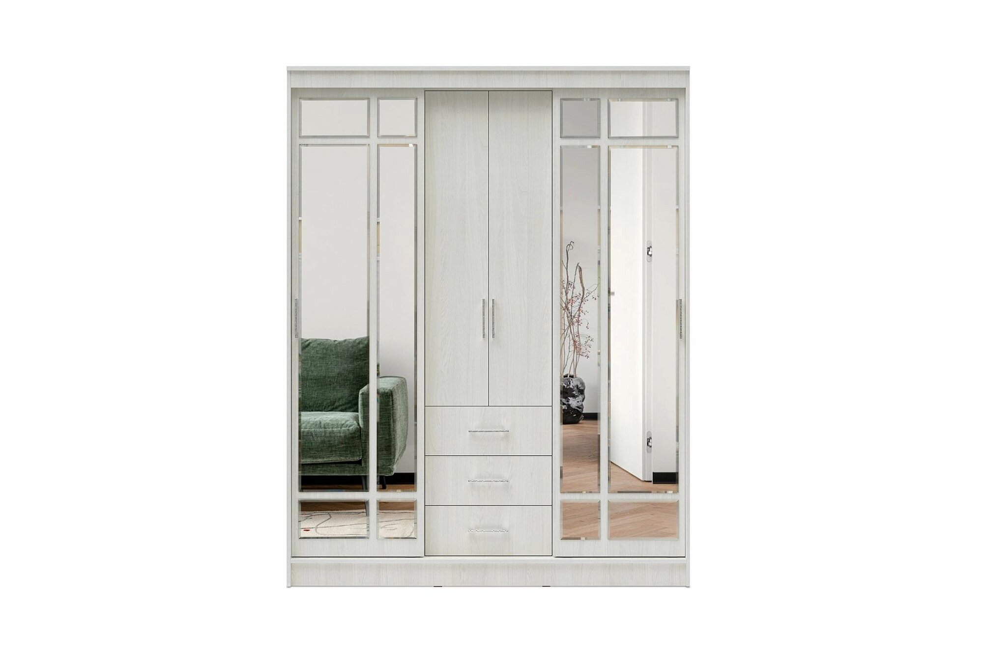 Шкаф-купе Маэстро ясень белый