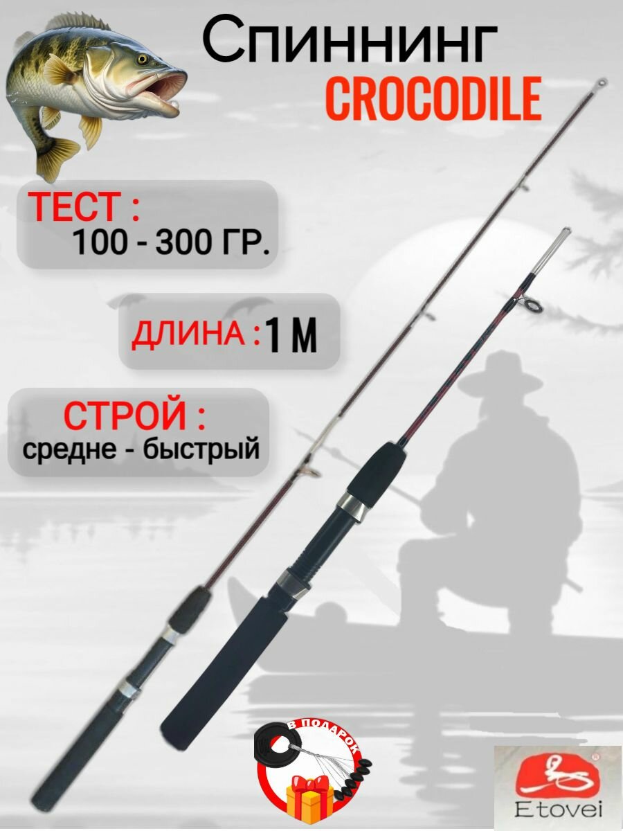 Удилище для рыбалки. Спиннинг бортовой штекерный Weak1 м