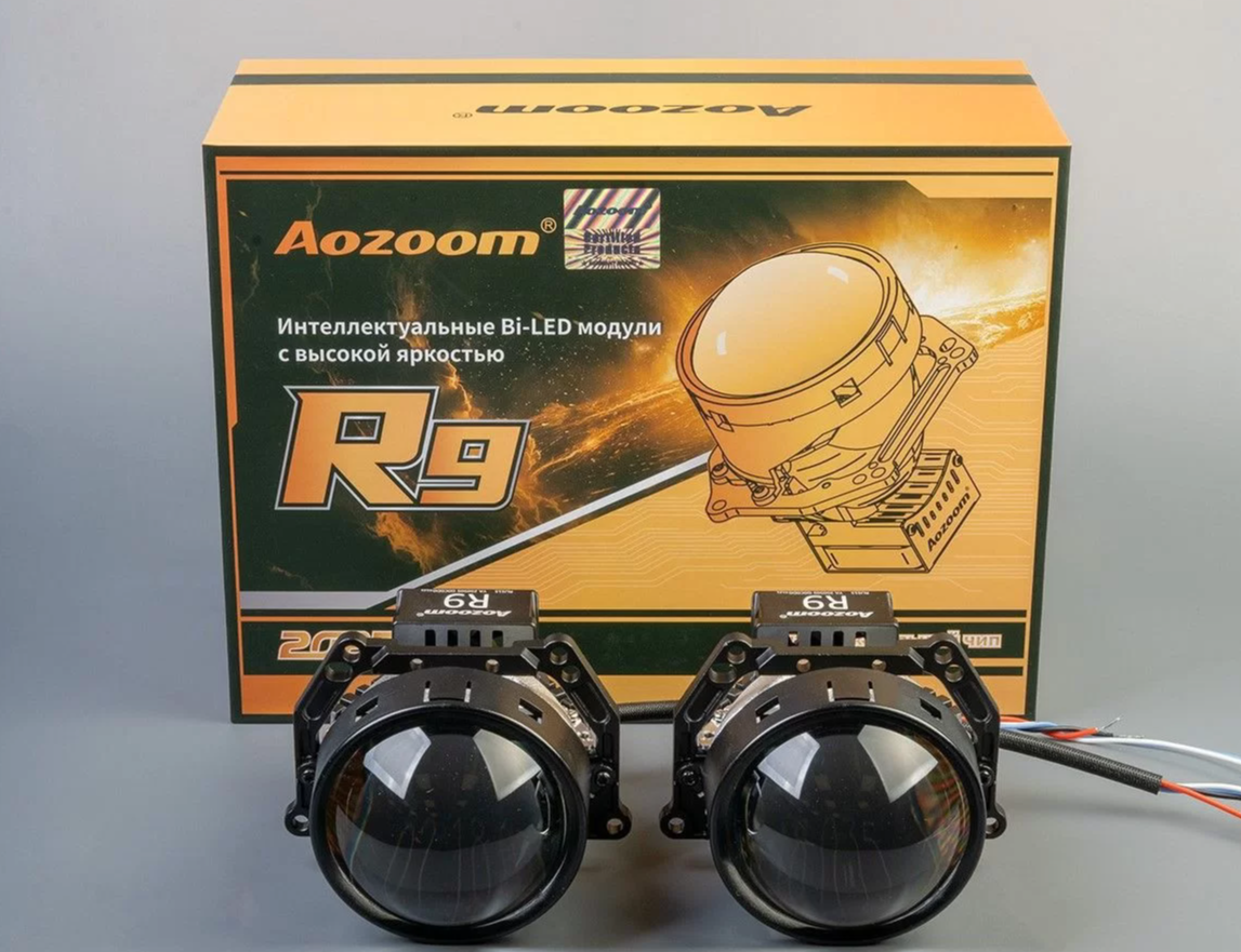 Светодиодные линзы Aozoom R9 " 12V 60/68W (комплект) 3.0 дюйма, 5500k