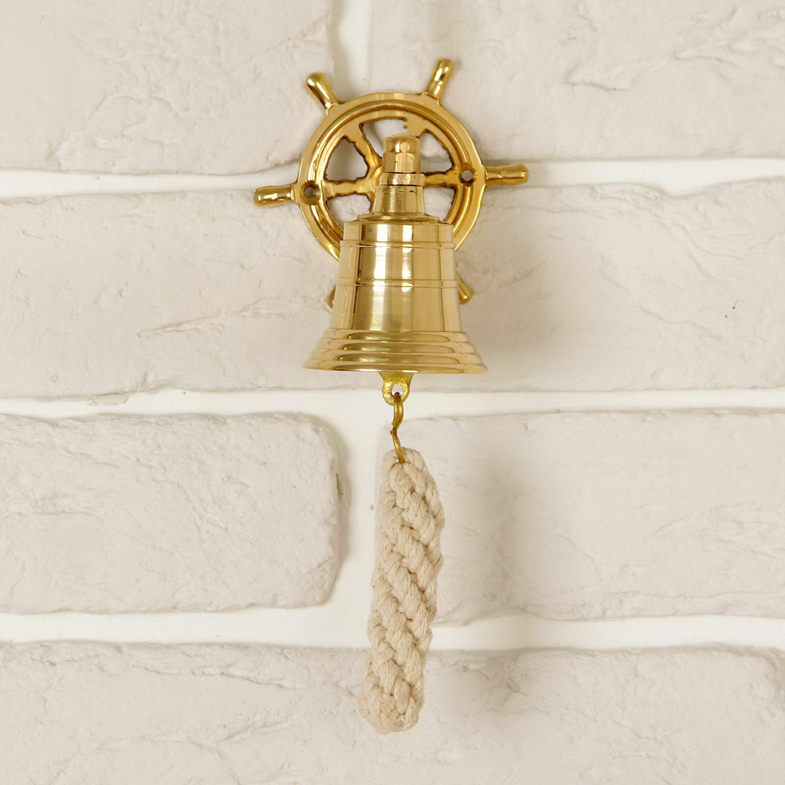 Рында малая "Штурвал", d=5.5 см, h=10 см, латунь, цвет: золотистый