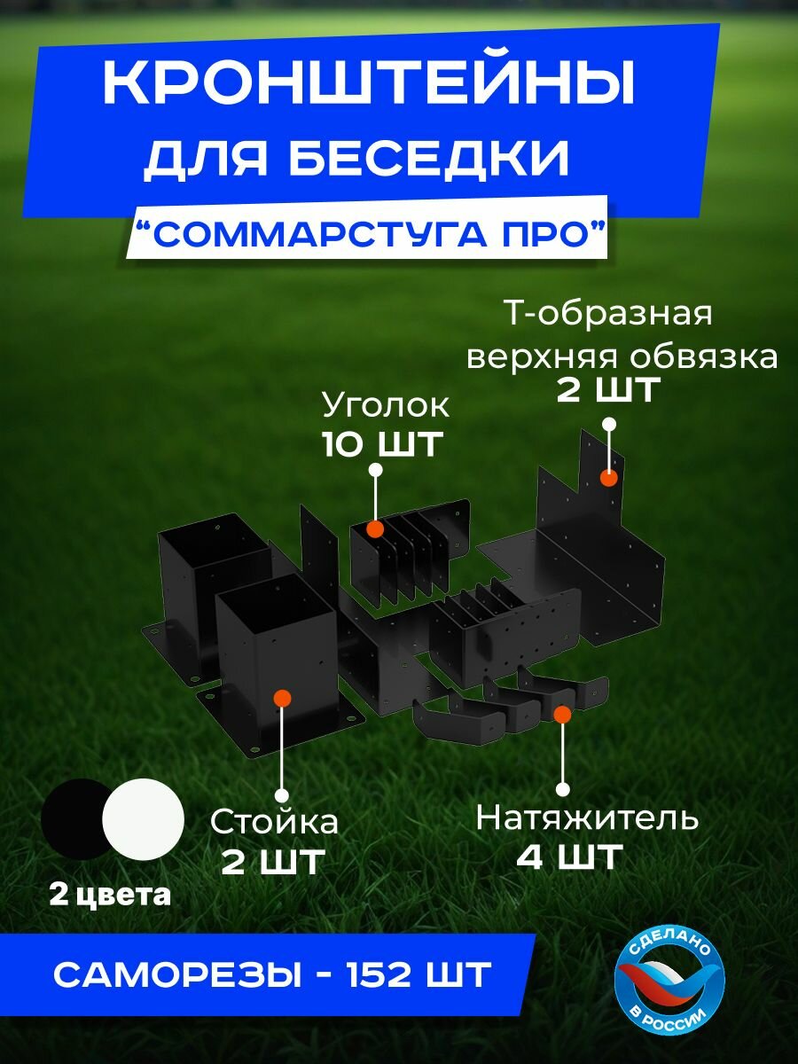 Дополнительный комплект кронштейнов для перголы "Соммарстуга Про", черный